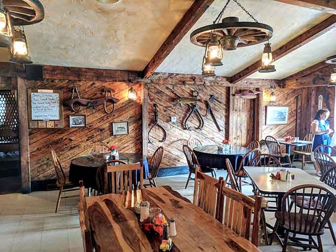 The dining room feels like eating at a friend's barn, if that friend happened to be an excellent cook.