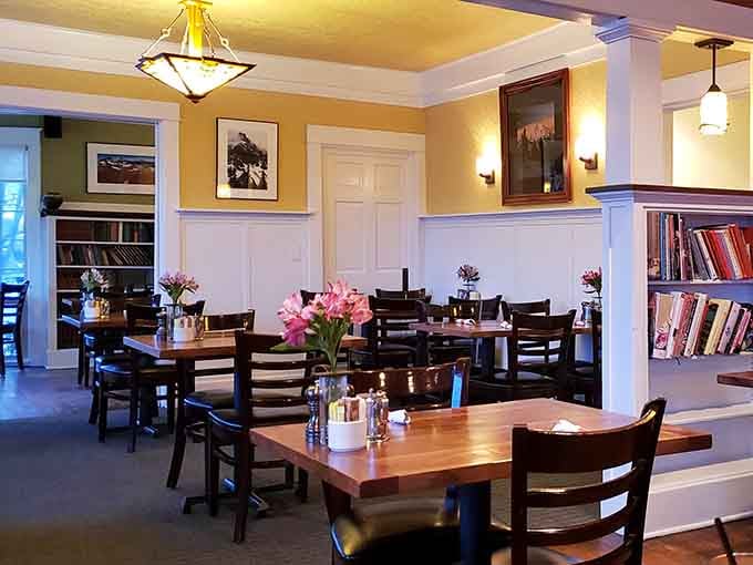 The dining room feels like someone's beloved home, because it literally was one before breakfast took over.