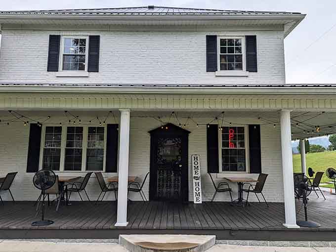 This welcoming porch says "home sweet home" before you even taste the coffee or sample the homemade comfort food.