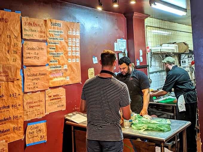 The ordering counter is where dreams begin and hunger meets its match in pounds of perfectly smoked meat.