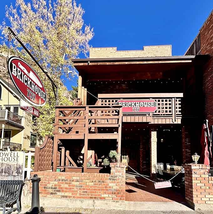 The Brickhouse beckons with that classic mountain town charm that makes you want to settle in for stories and sustenance.