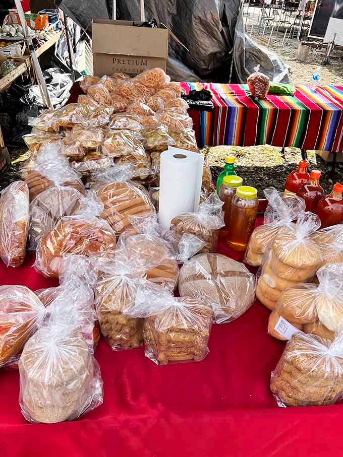 Homemade treats and baked goods beckon sweetly, proving calories consumed at flea markets absolutely don't count toward your daily total.