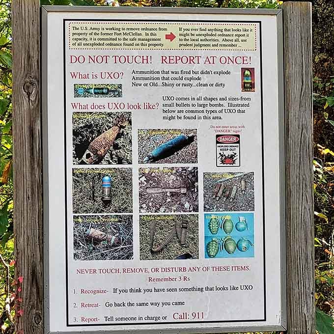 Safety signs about unexploded ordnance remind you this land has quite the interesting history behind its beauty.