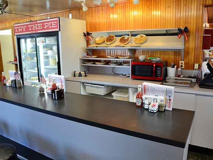 The prep station where pie magic happens, complete with a cooler that's basically a portal to dessert heaven.