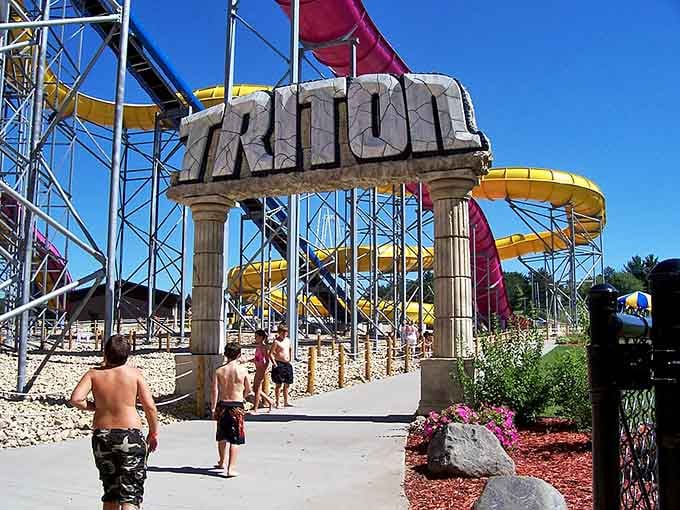 That Greek-inspired entrance isn't just for show&mdash;it's your gateway to year-round aquatic adventures in Wisconsin.