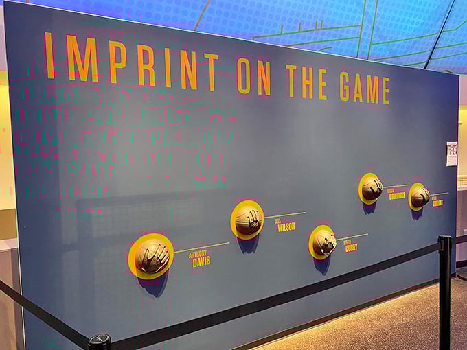 Those bronze handprints let you literally measure yourself against the giants who've left their mark on the game.