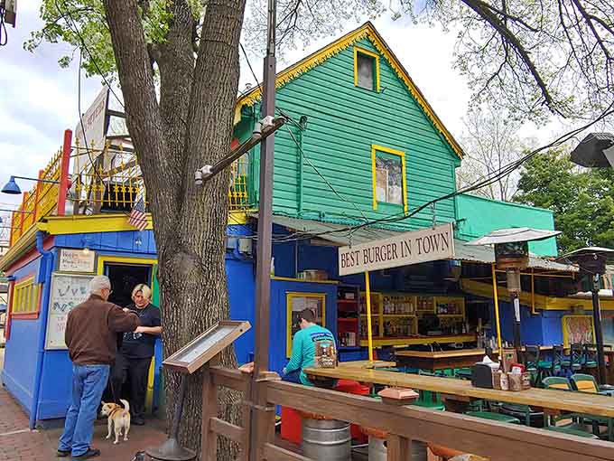 John & Peter's Place serves burgers from a colorful building that's as fun as the food, no pretension required.