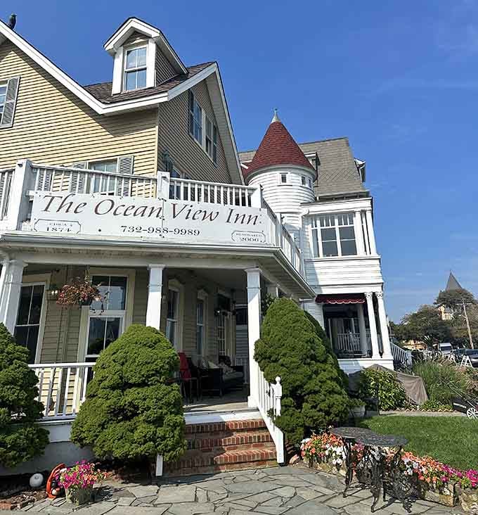 The Ocean View Inn delivers exactly what its name promises, with turrets for added Victorian flair.