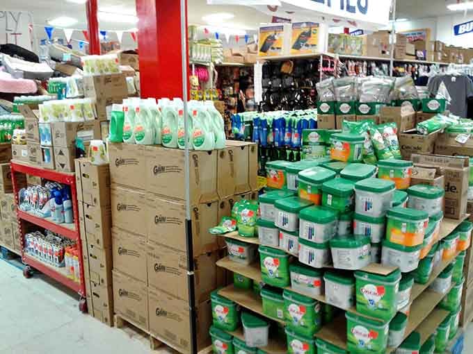 Household essentials organized in a way that makes stocking up feel less like a chore, more like victory.
