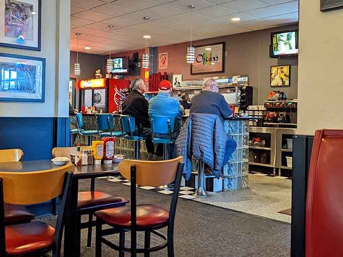 The dining room fills with happy customers who've discovered that Oscar's delivers consistent quality every single morning.