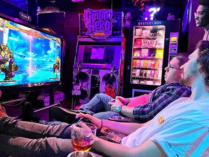 Comfortable seating and cold drinks transform gaming from a solo mission into a proper social event worth savoring.