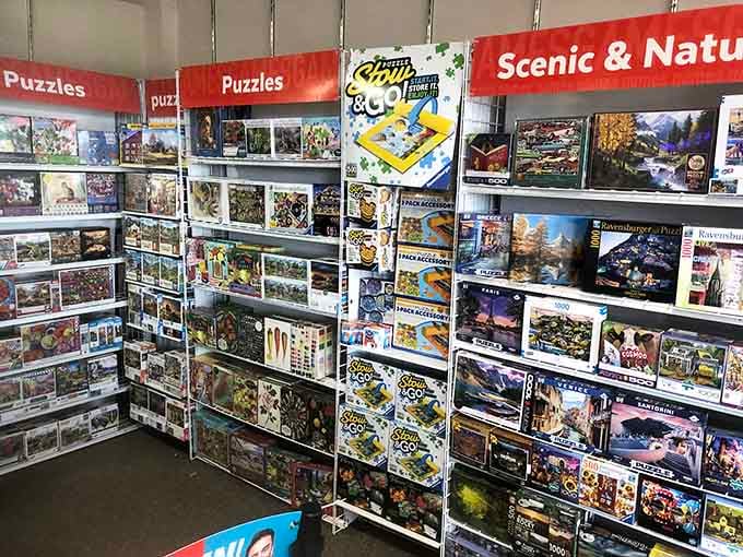 Puzzle enthusiasts rejoice at the variety available, perfect for those long Wisconsin winters spent indoors solving scenic landscapes.