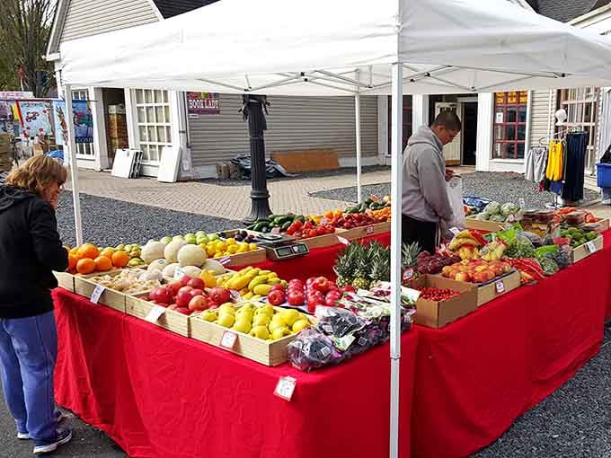 Fresh produce so vibrant and colorful it looks like Mother Nature herself set up shop at the market.