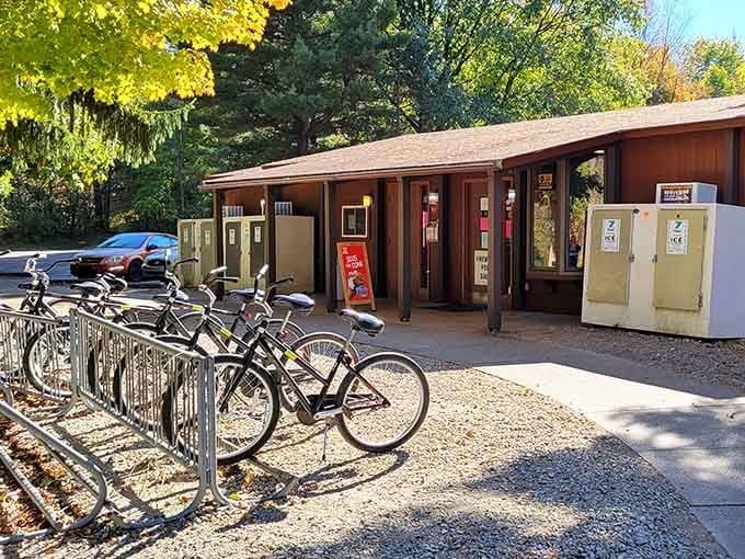 The campground facilities with bike rentals prove that roughing it doesn't mean giving up all modern conveniences.