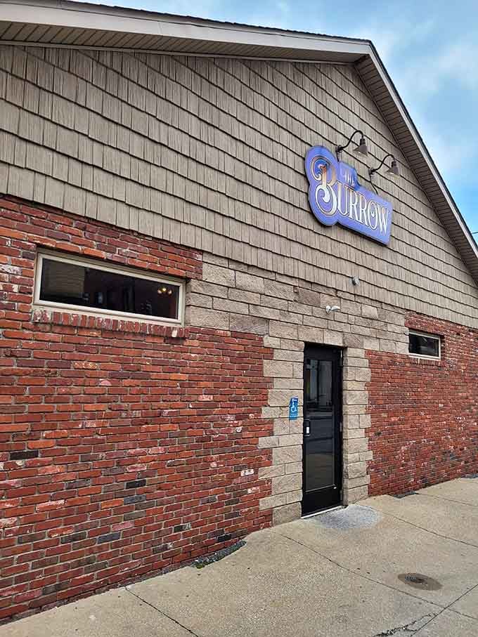 The Burrow's exterior hints at the cozy entertainment waiting inside for locals and visitors alike.