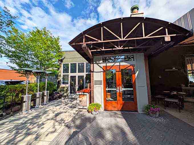 Redd's inviting entrance welcomes diners to experience quality cuisine in a city that values substance.