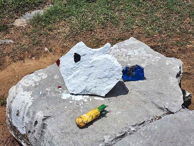 This rabbit won't be hopping away anytime soon, making it infinitely easier to photograph than its living counterparts.