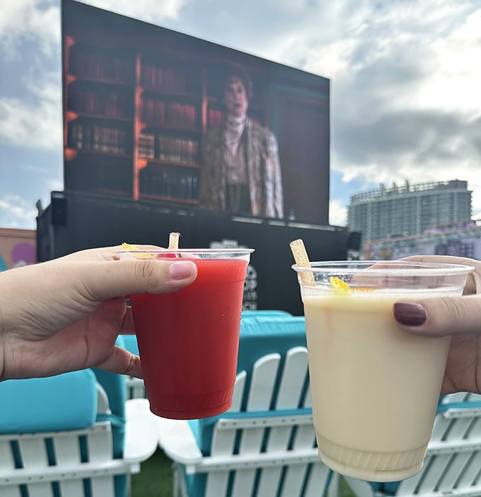 Cheers to movies that taste better with a proper drink instead of flat soda from a fountain.