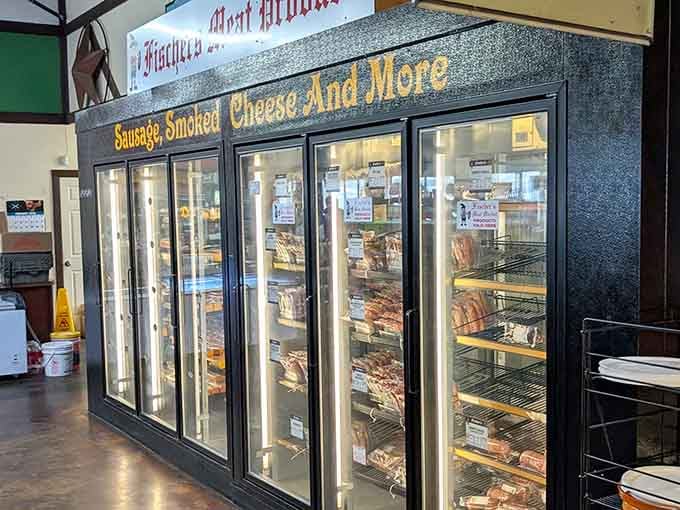 Refrigerated cases packed with meats and cheeses, because apparently Rumpy's decided to do everything well while they were at it.