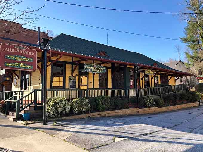 The historic depot stands ready to share tales of runaway trains and mountain adventures from a bygone era.