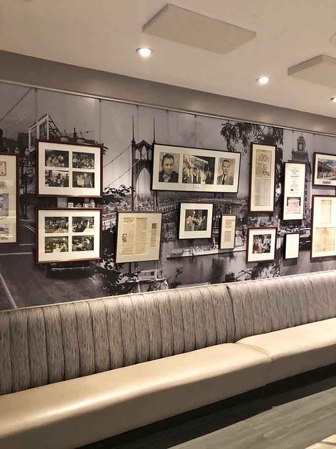 Historic photos and memorabilia line the walls, telling the story of this beloved Portland dining landmark.
