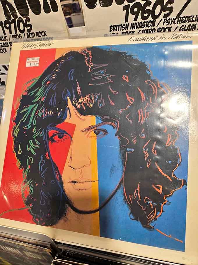 Billy Squier's pop art portrait stares back, reminding you that the '80s had style we'll never quite recapture.