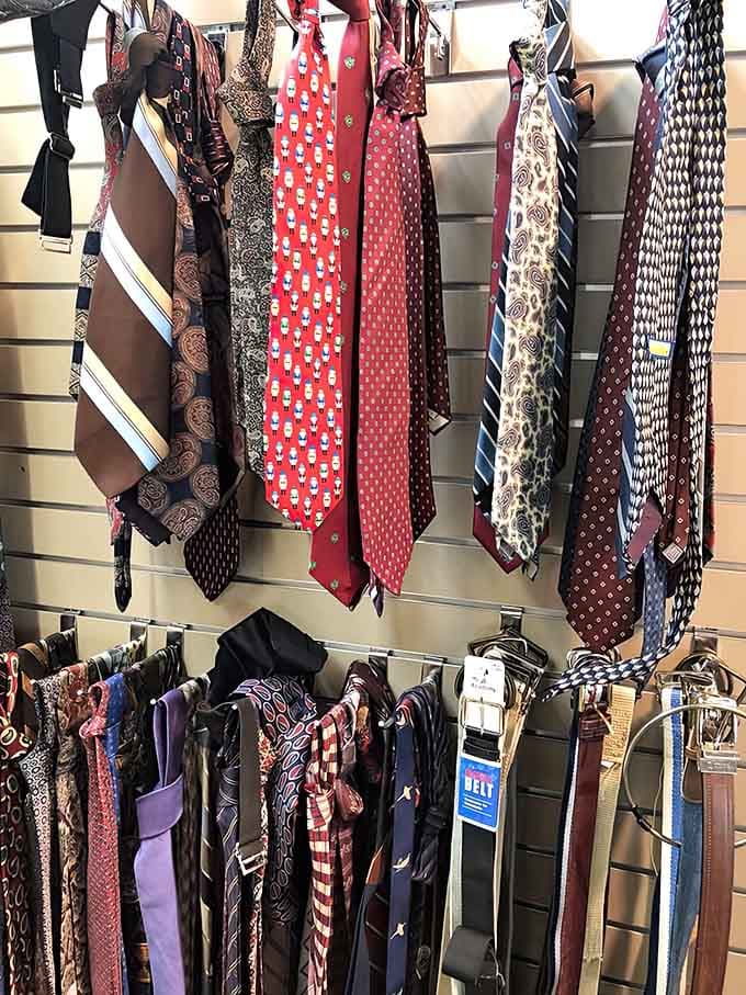 A gentleman's collection of neckties awaits, because someone's corporate wardrobe is now your vintage goldmine.