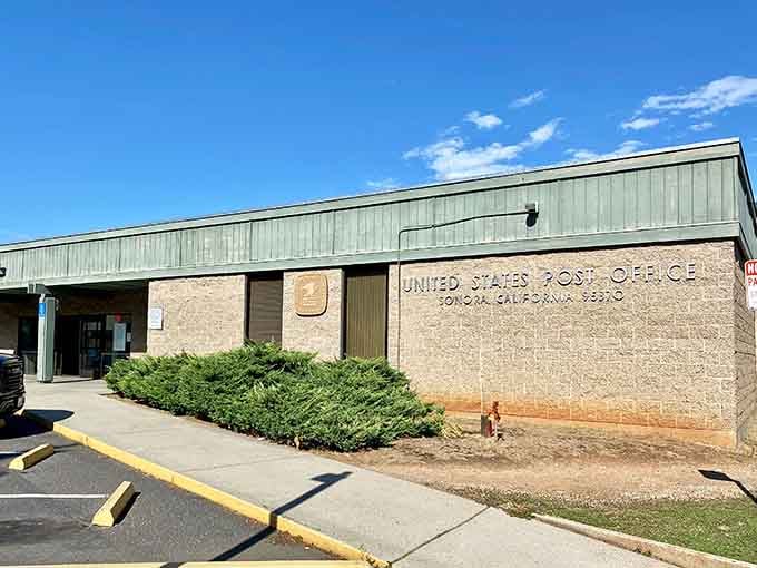 Even the post office maintains that small-town charm, where mailing a letter feels like a neighborly transaction.