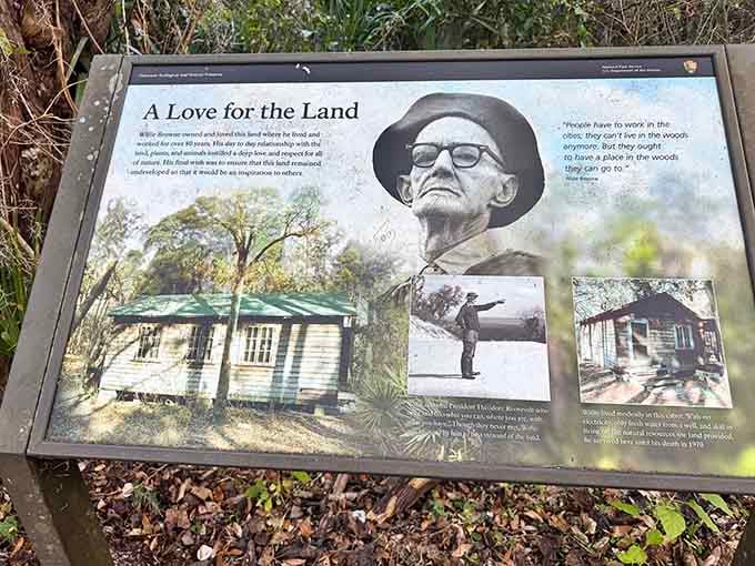 Historical markers tell stories of those who walked these lands long before boardwalks made it easier.