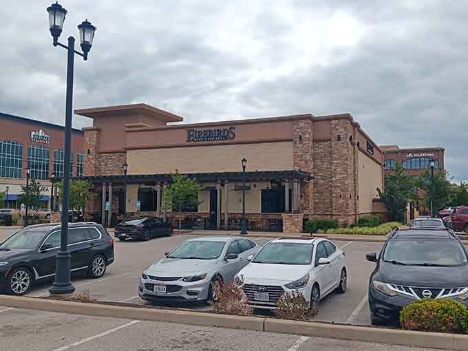 Firebirds Wood Fired Grill provides modern dining options for when antique hunting works up a serious appetite.