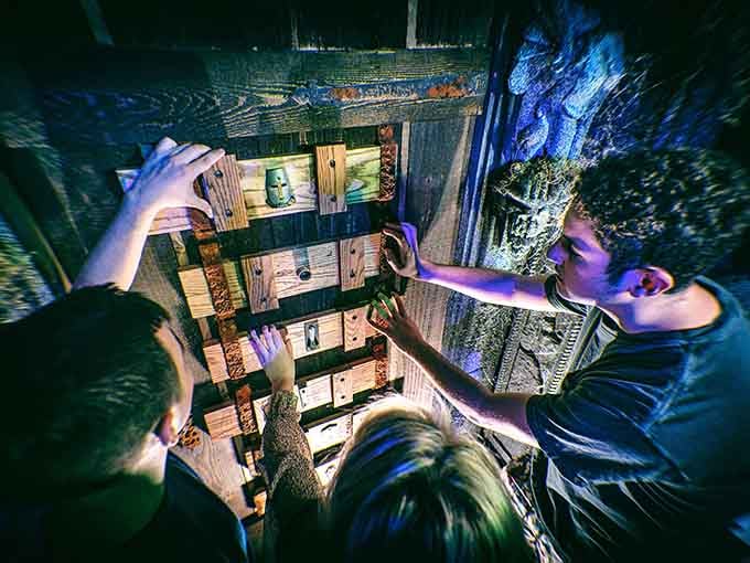 Nothing says bonding like huddling around puzzles together, proving that the best adventures require collaboration and maybe some friendly arguing.