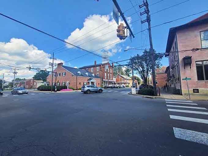 Small-town intersections where rush hour means waiting for one whole car to pass before crossing.