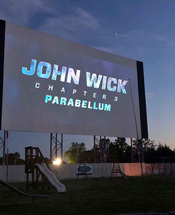 John Wick on the big screen under stars, because even action heroes deserve proper outdoor presentation.