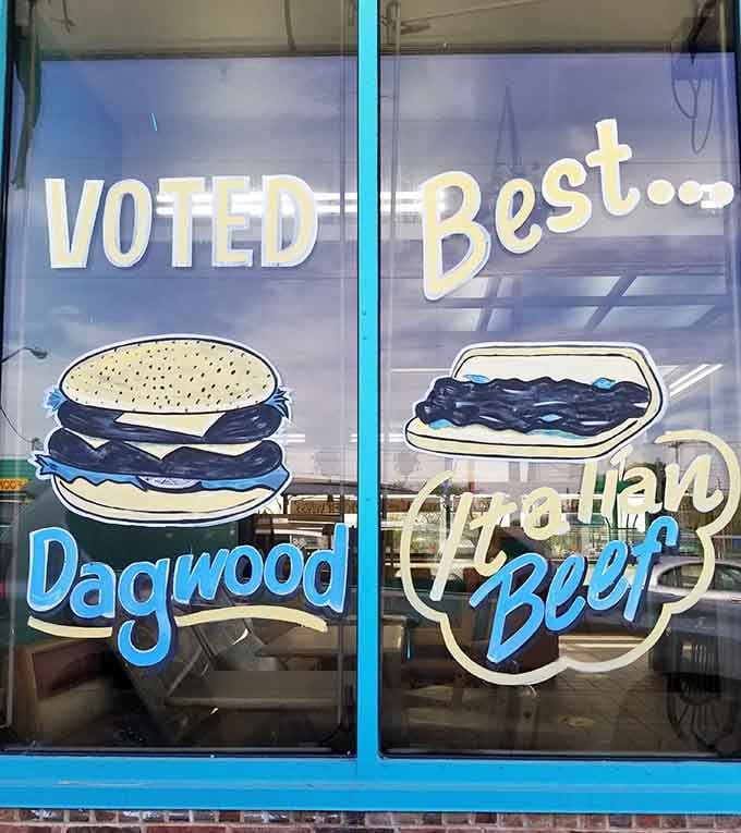 When your window advertises award-winning dagwood and Italian beef, you're clearly not messing around with mediocrity here.