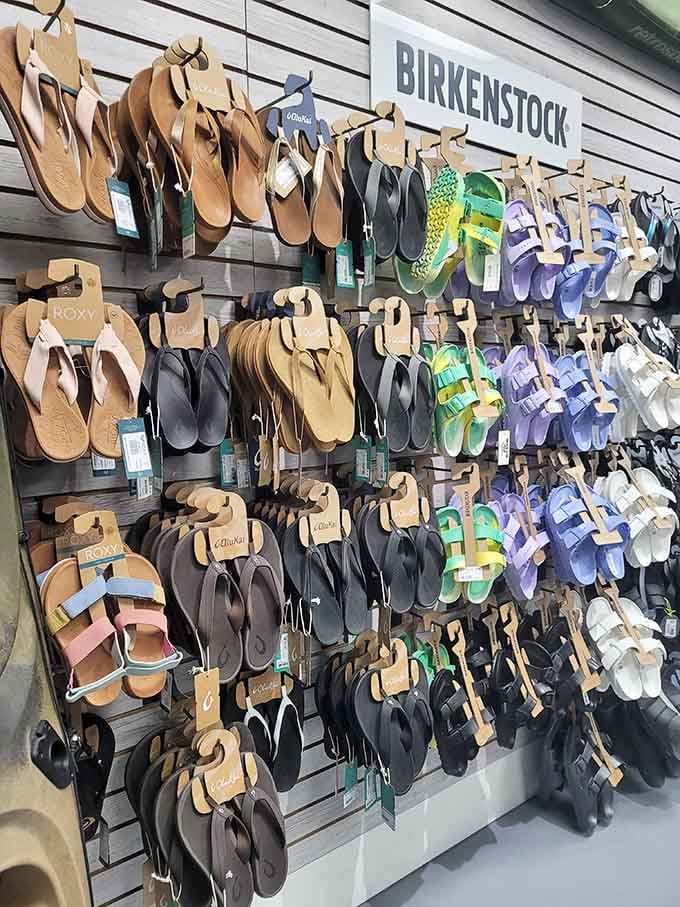 Birkenstock sandals in every color imaginable, ready to cradle your feet through Alabama summers and beyond with German engineering.