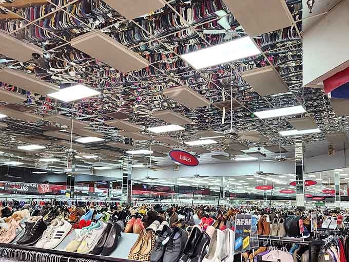 The overhead view reveals the true scale: this isn't shopping, it's an expedition requiring stamina and determination.