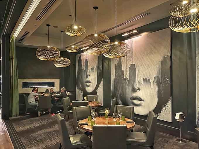 Intimate seating areas with striking artwork create the perfect backdrop for conversations that'll last longer than your dinner reservation time.