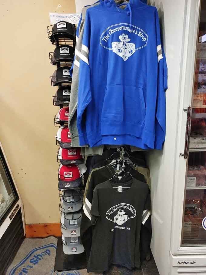 Branded hoodies so you can advertise your excellent taste in cheese shops long after you've eaten all the evidence.