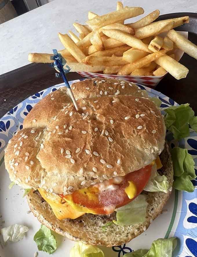 A burger and fries combo so classic, so perfect, it could teach a masterclass in simplicity.