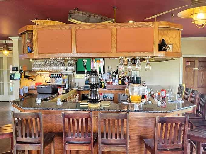 The well-stocked bar ensures your beverage game is as strong as your steak game, which is saying something.