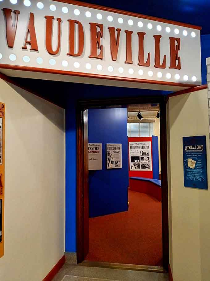 Step through the vaudeville marquee entrance and imagine when live entertainment was the only show in town.