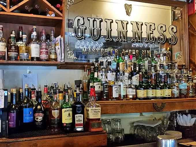 That bar stocks enough whiskey options to make both Irish and Kentucky distillers proud simultaneously.
