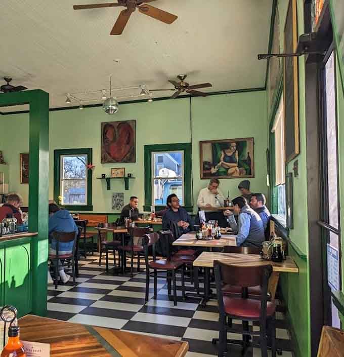 The dining room buzzes with happy conversations, where strangers become friends over shared appreciation for excellent breakfast.