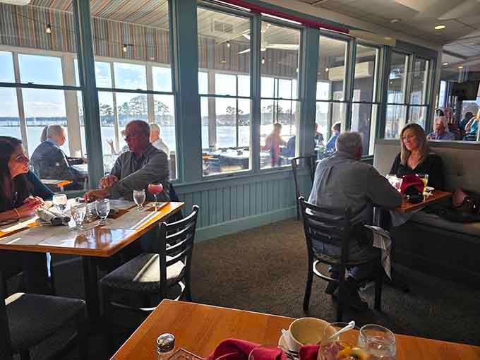 Diners enjoying their meals with those panoramic water views create the perfect tableau of Chesapeake Bay dining at its finest.