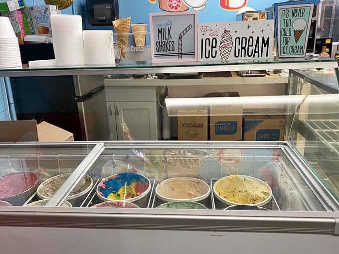 Ice cream offerings for those who want to add frozen treats to their donut and breakfast experience.