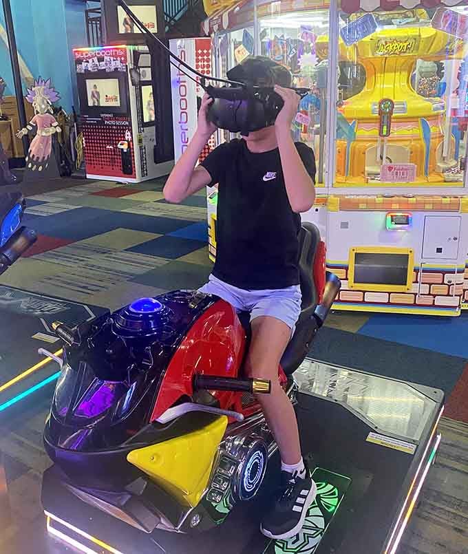 Virtual reality motorcycle racing lets you pretend you're a biker without actually having to buy leather pants or a helmet.