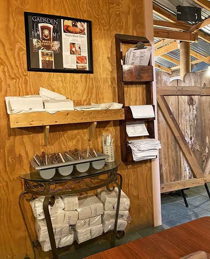 Framed memories and wooden walls tell stories while you create your own delicious chapter tonight.