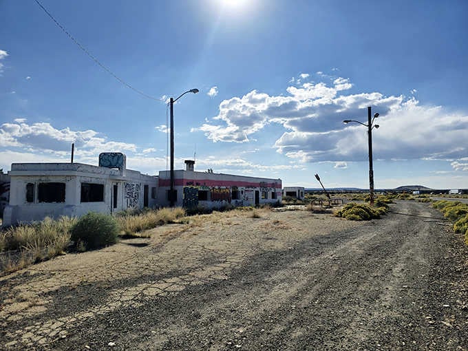 The ruins stretch across the desert, a testament to how quickly progress can leave places behind.