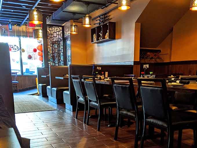 Clean lines and thoughtful design make this dining space feel both contemporary and comfortably inviting for any occasion.
