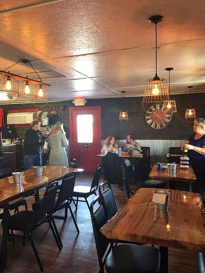 Cozy seating where strangers become friends, united by their mutual appreciation for exceptional smoked meat and good vibes.